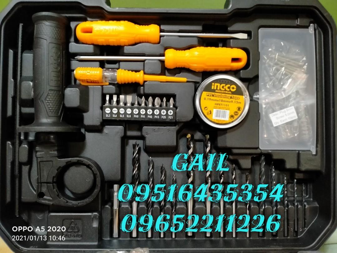INGCO Impact Drill with Tool Set - 115 Pcs Tools Set, Commercial ...