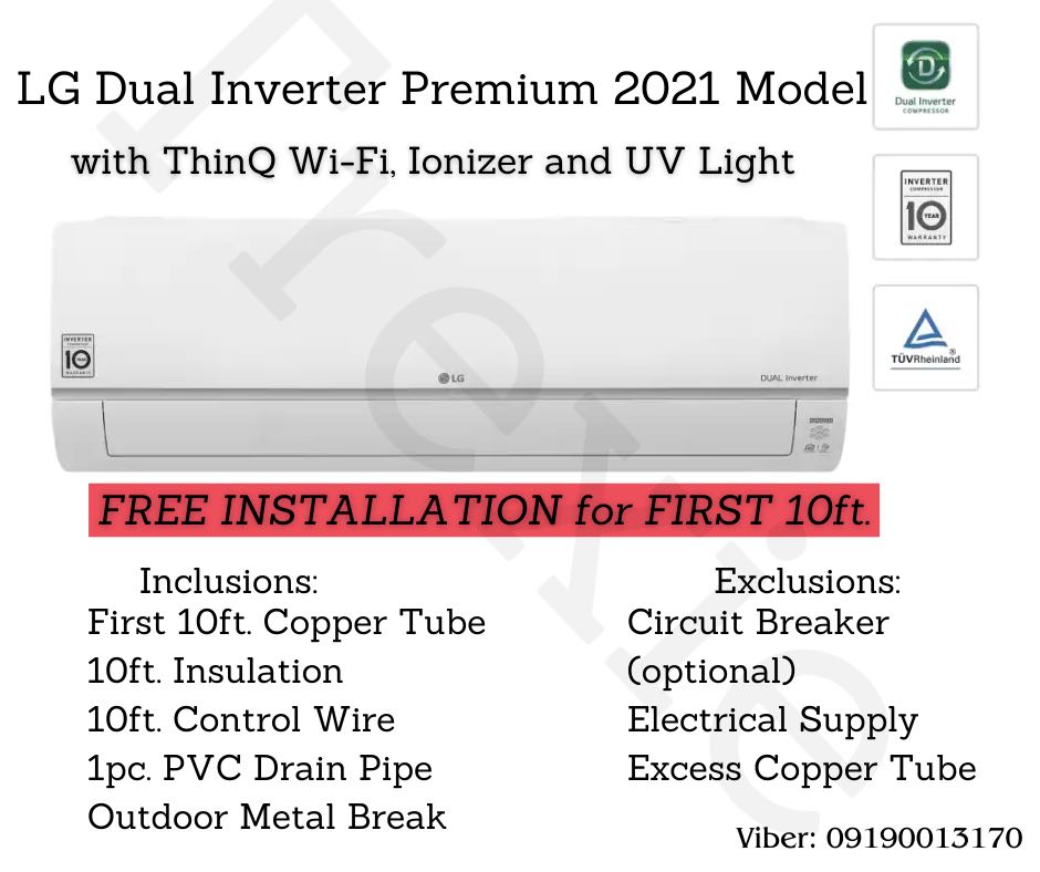 LG PREMIUM DUAL INVERTER SPLIT TYPE 2021 MODEL WITH INSTALLATION, TV ...
