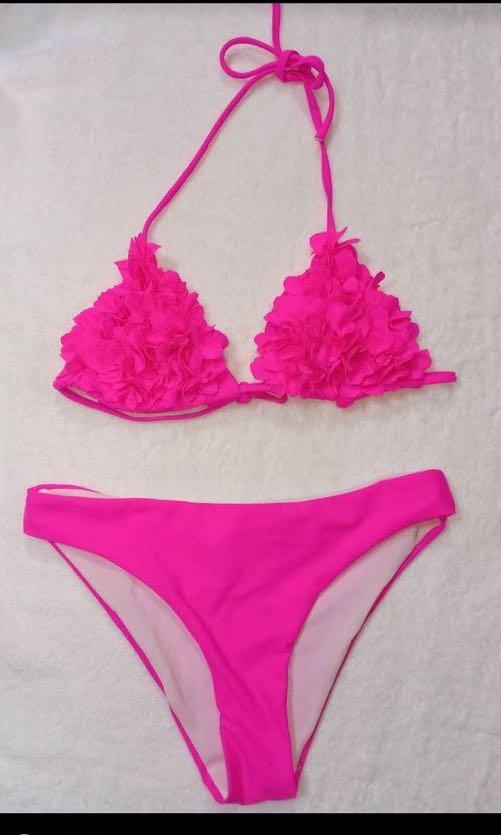 Neon Pink Swimsuit, Women's Fashion, Swimwear, Bikinis & Swimsuits on ...
