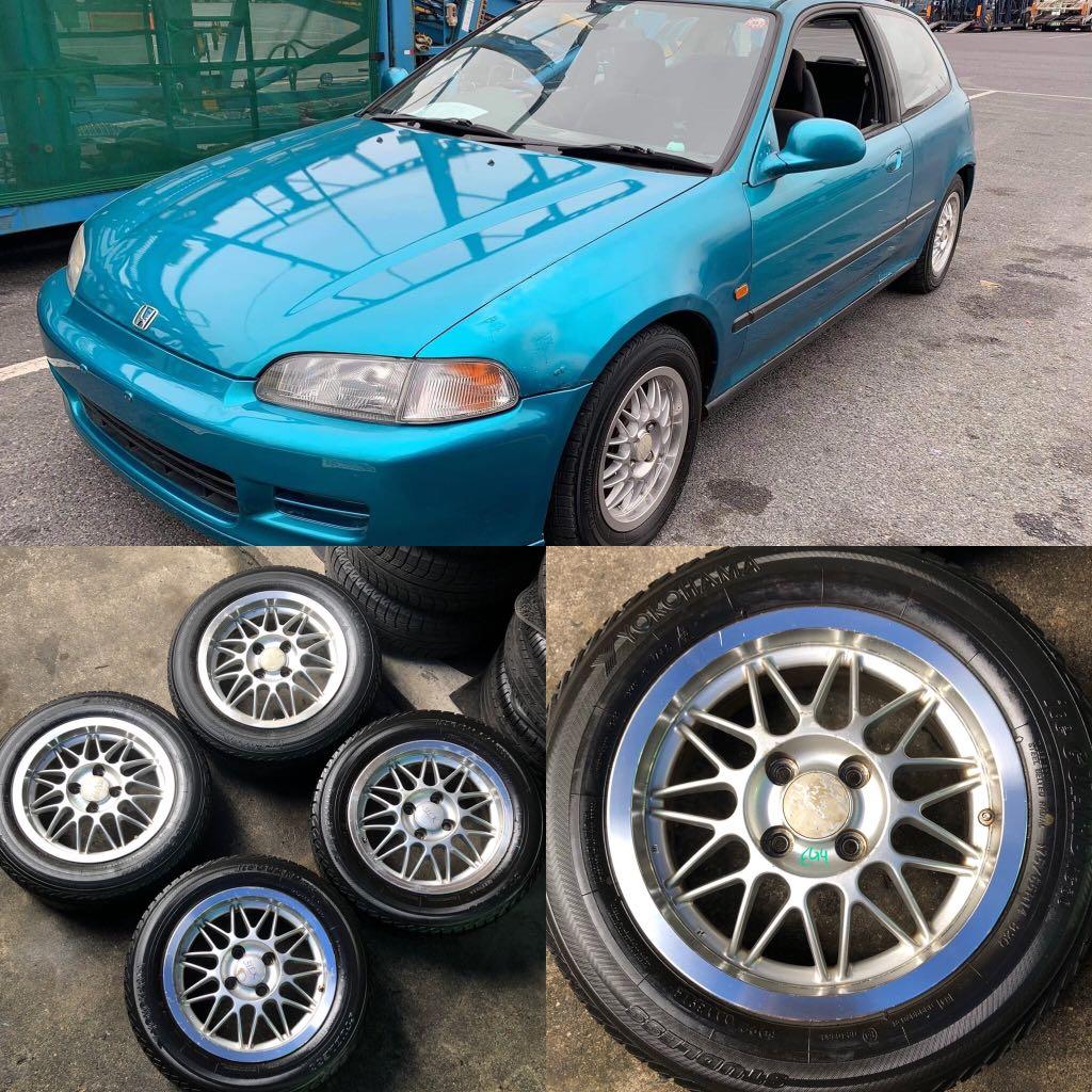 Orig JDM Mags and tires 14s 15s 17s, Car Parts & Accessories, Mags and ...