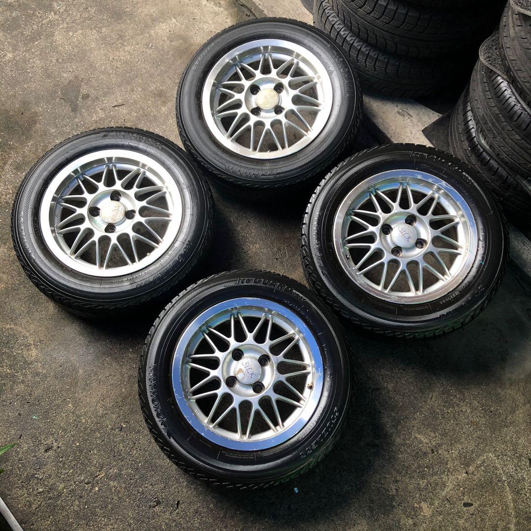 Orig JDM Mags and tires 14s 15s 17s, Car Parts & Accessories, Mags and ...
