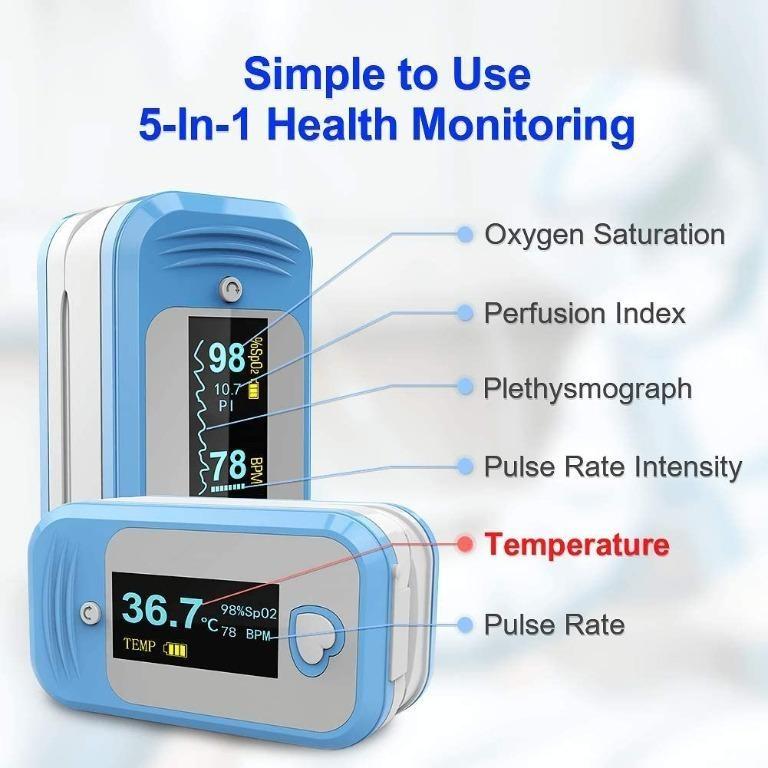 Oxygen Saturation Monitor, MED LINKET AM801 5 in 1 Pulse Oximeter ...