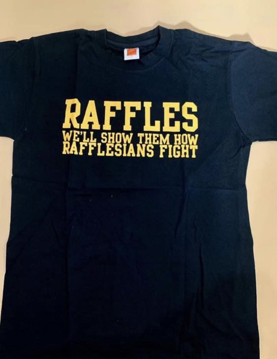 RARE Raffles Institution Girls JC Secondary RGS school t shirt black ...