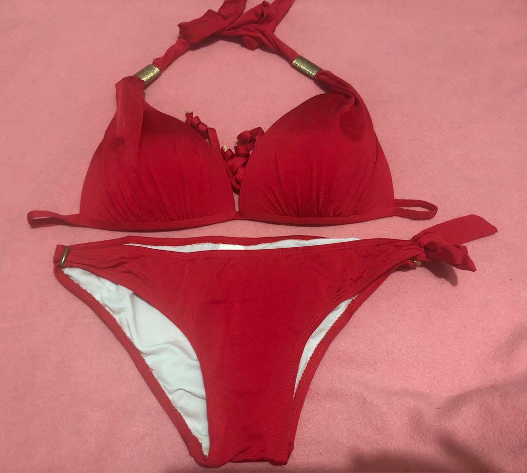 Red Bikini, Women's Fashion, Swimwear, Bikinis & Swimsuits on Carousell