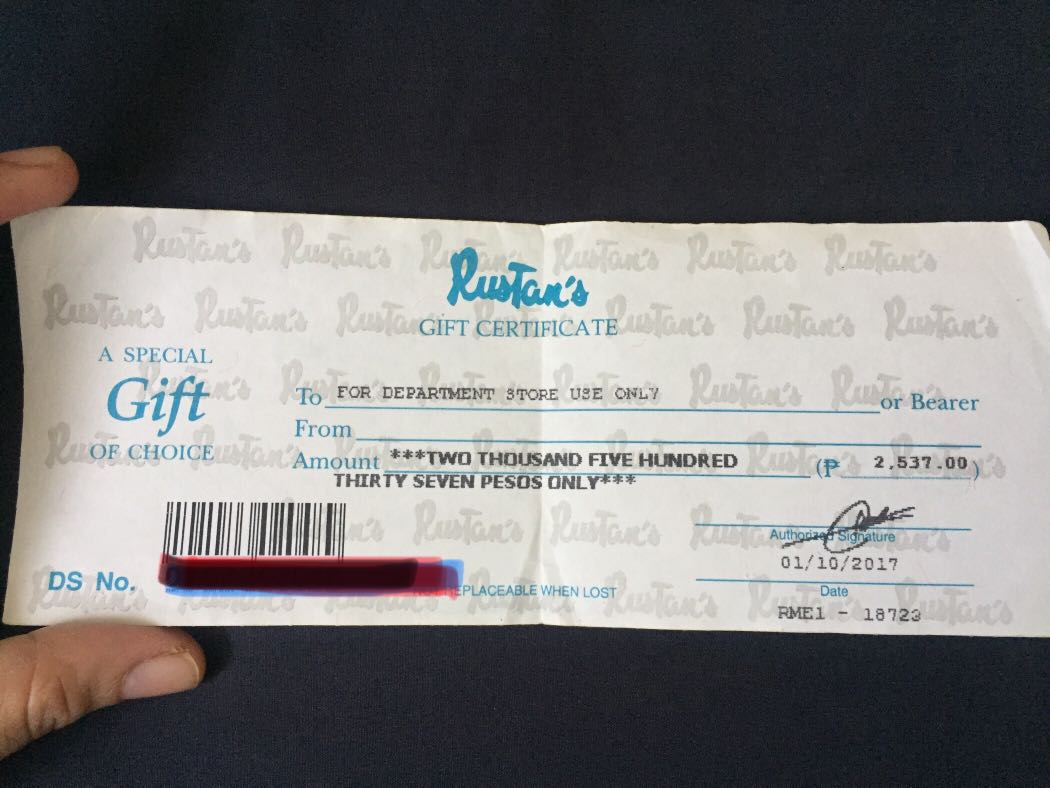 Rustans Gift Certificate, Tickets & Vouchers, Store Credits on Carousell