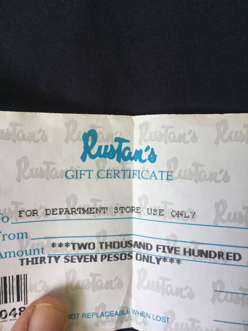 Rustans Gift Certificate, Tickets & Vouchers, Store Credits on Carousell