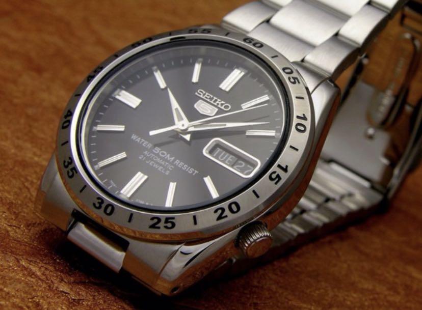 Seiko 5 SNKE01 Automatic Steel Watch Black Explorer SNKE01K1 Brand New ...