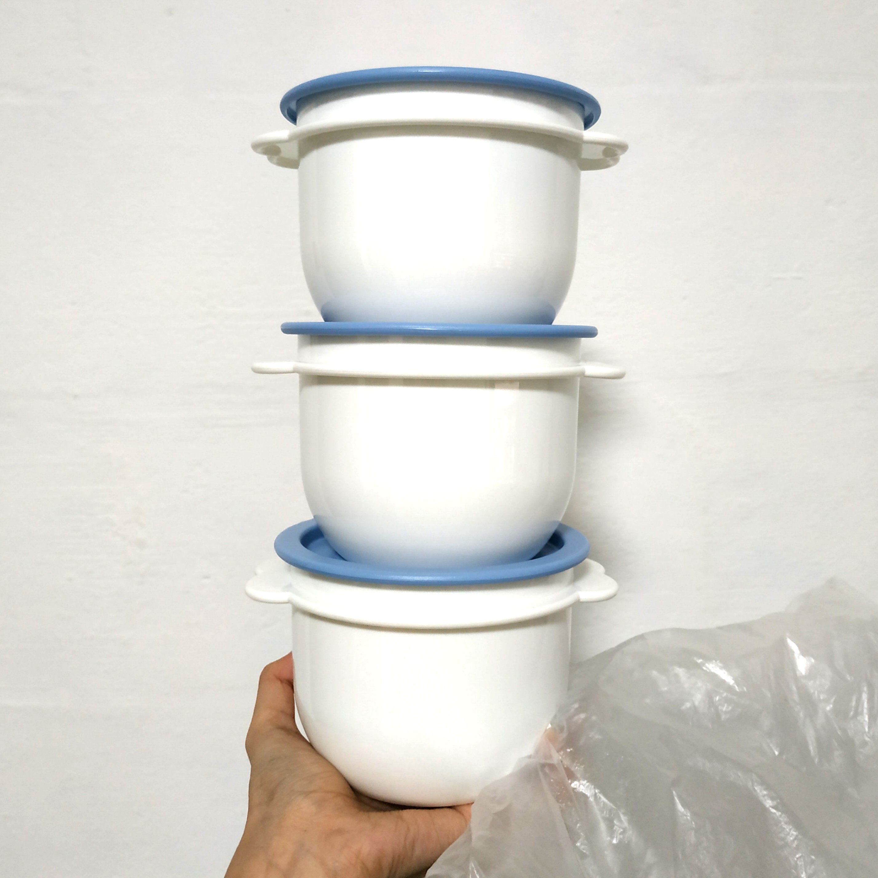 Tupperware 750 ml One Touch Topper Canister Container Set of 3, Furniture & Home Living ...