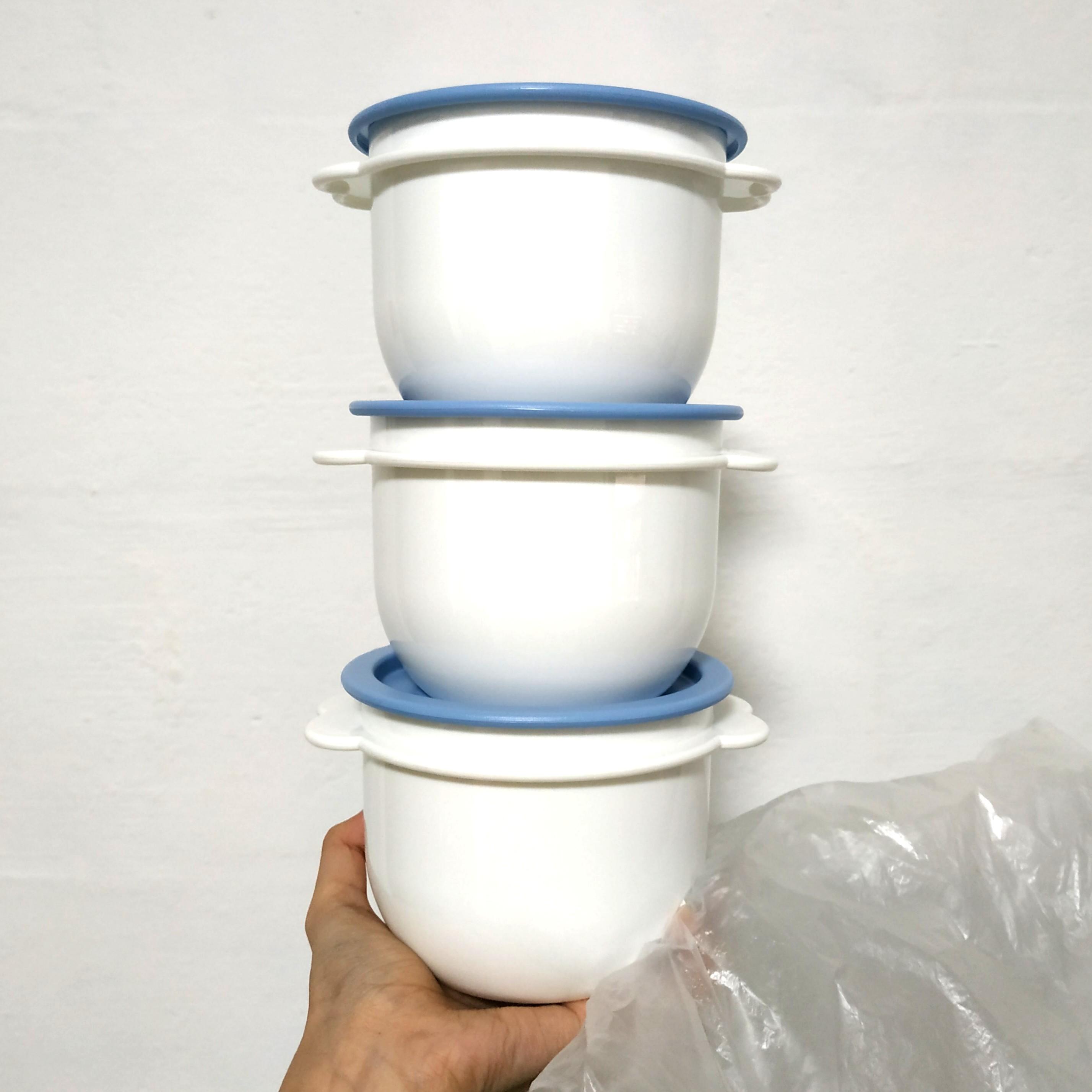 Tupperware 750 ml One Touch Topper Canister Container Set of 3, Furniture & Home Living ...