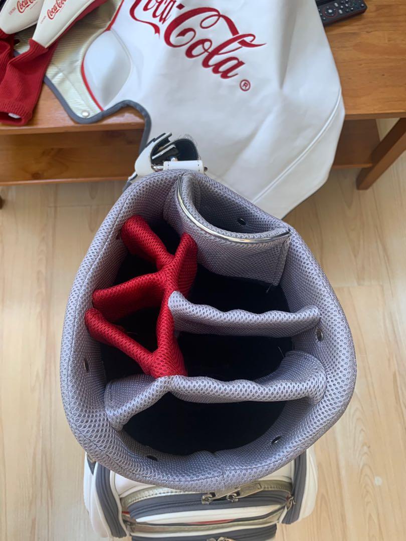 Used Coca Cola Golf Bag with Driver Woods Headcover, Sports Equipment ...
