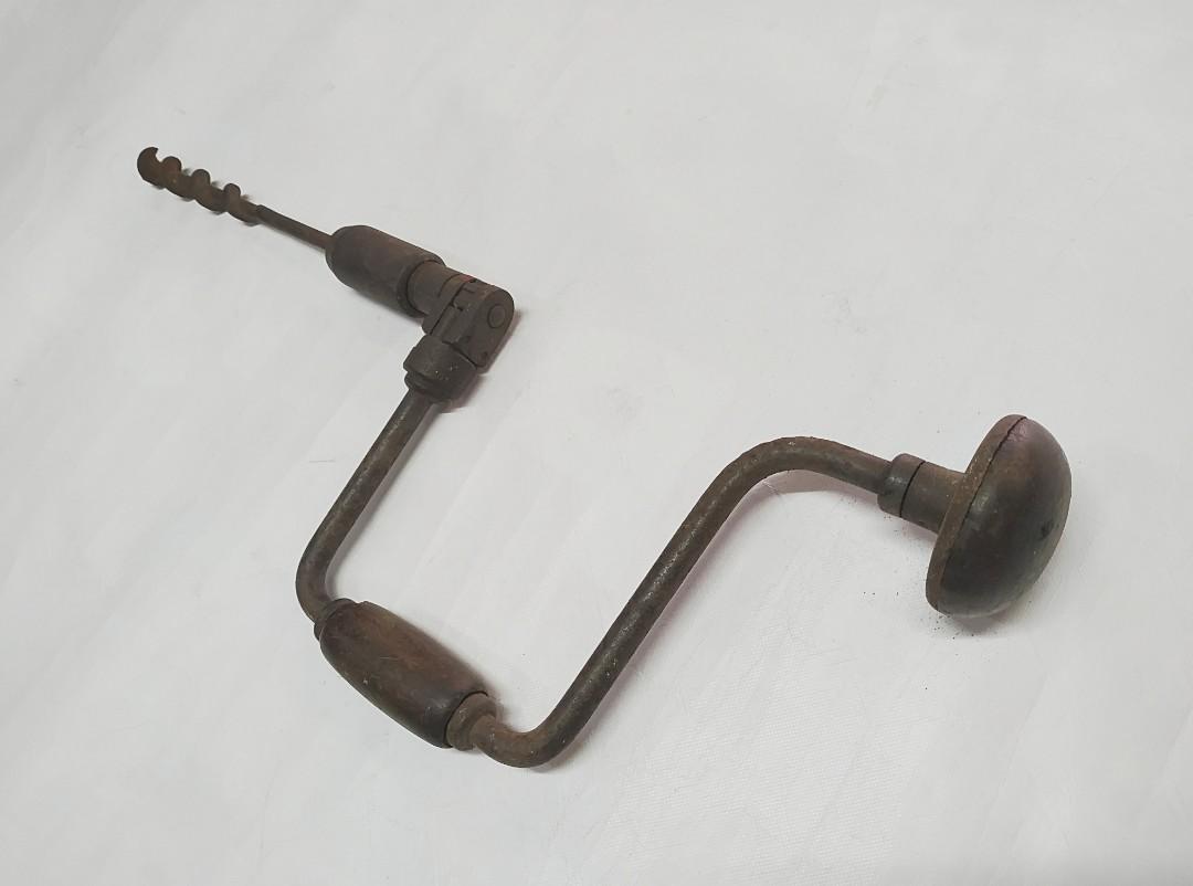 Vintage Manual hand drill wooden handle hand crank tool, Furniture ...
