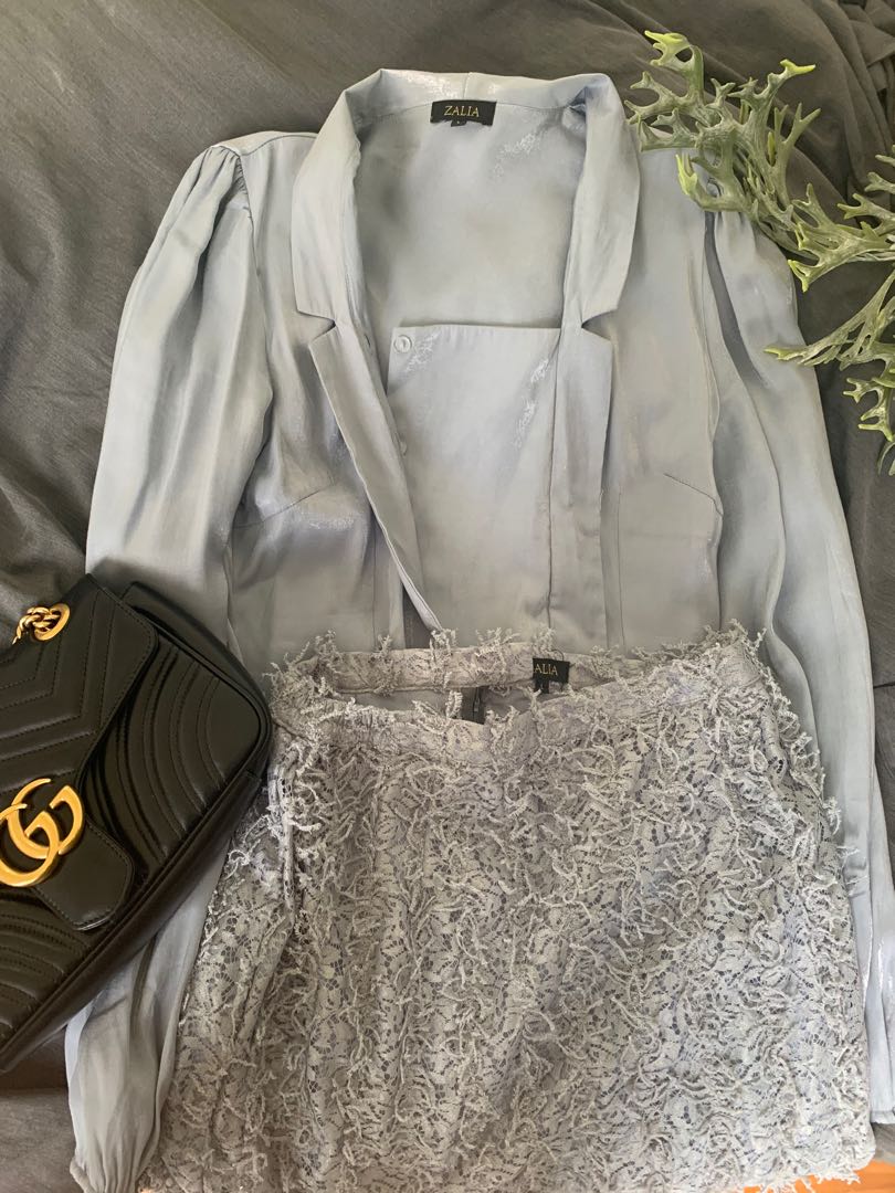 ZALIA baju kurung kebaya hari raya, Women's Fashion, Muslimah Fashion ...