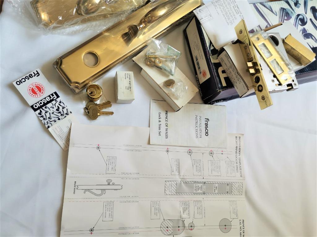 100% 全新意大利製造 Frascio High-end 大門鎖 Frascio Mortise Lock in InoxBrass, 傢俬 ...