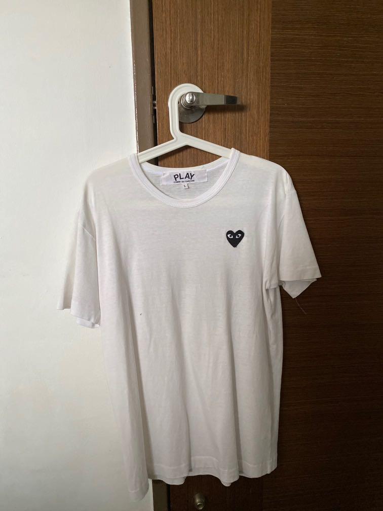 CDG white tee, Men's Fashion, Tops & Sets, Tshirts & Polo Shirts on ...