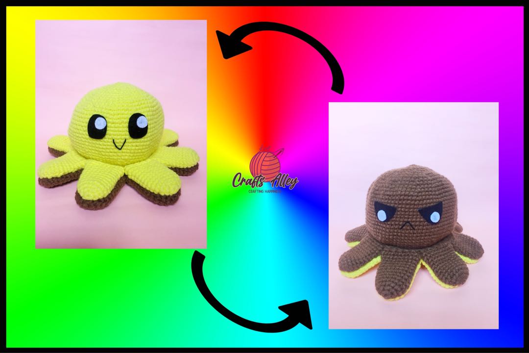 Crocheted Reversible Moody Octopus, Hobbies & Toys, Toys & Games on ...