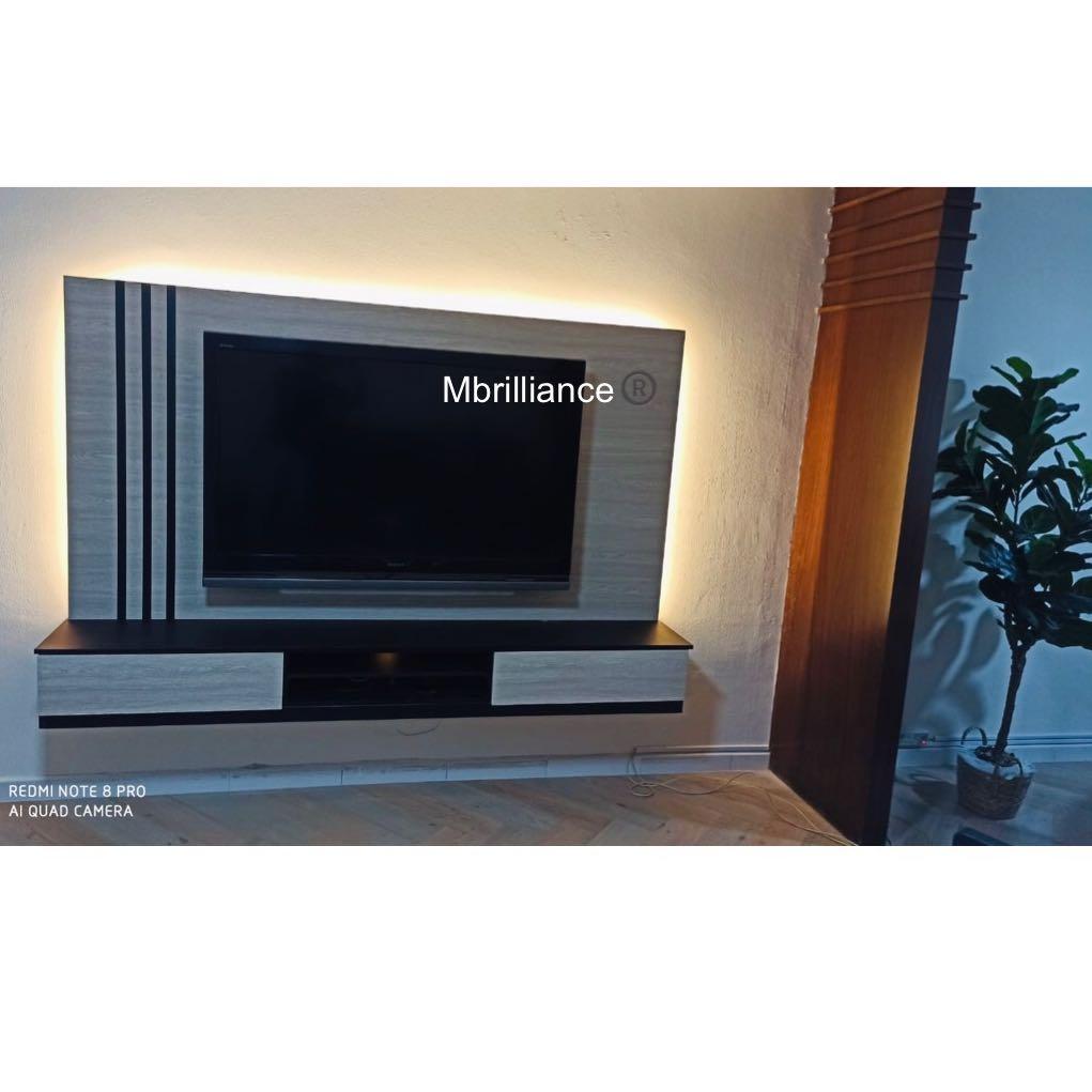 Custom made tv console feature wall, Furniture & Home Living, Furniture ...