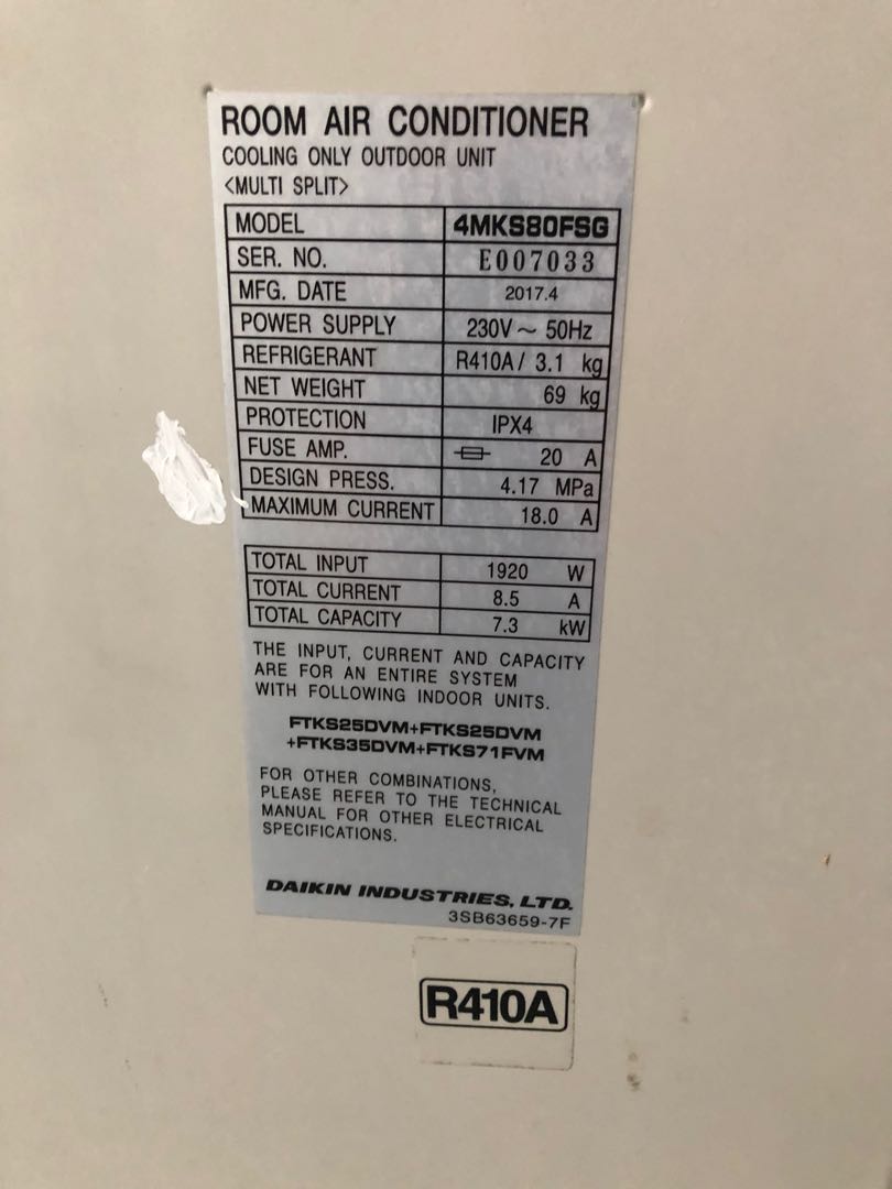 Daikin system 4 condenser with 03 no’s of 12000 btu fan coil units, TV ...