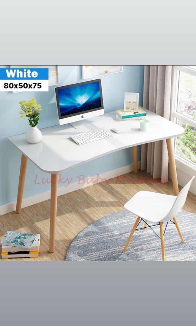 Eames White Study Table and Chair, Furniture & Home Living, Furniture ...