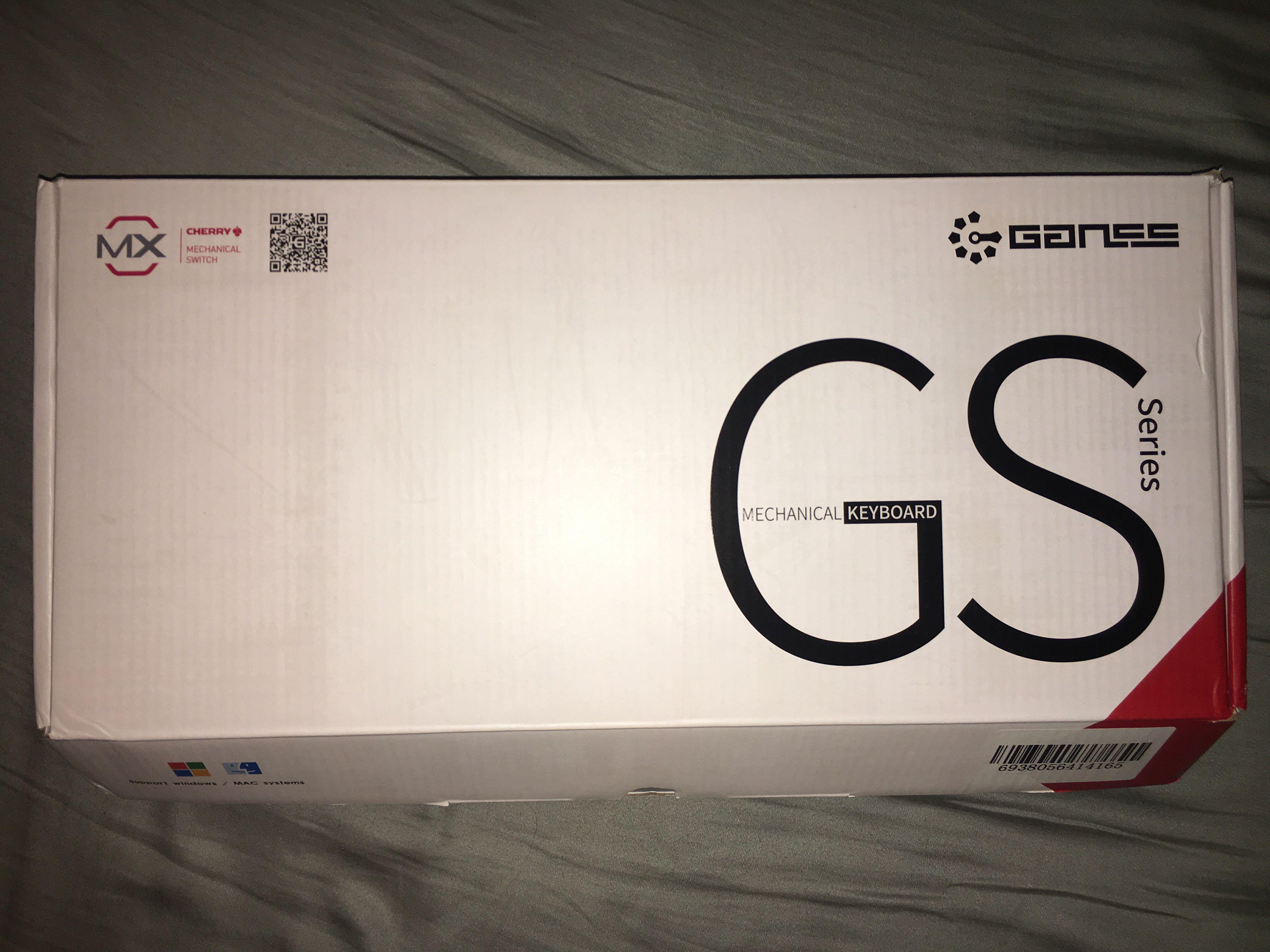 GANSS GS87C Tenkeyless Mechanical Keyboard (Black with white backlight, MX red switches ...