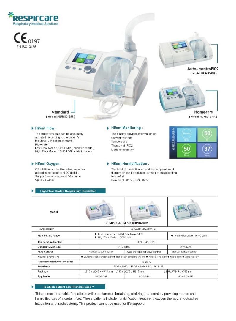 High flow oxygen machine, Health & Nutrition, Medical Supplies & Tools ...