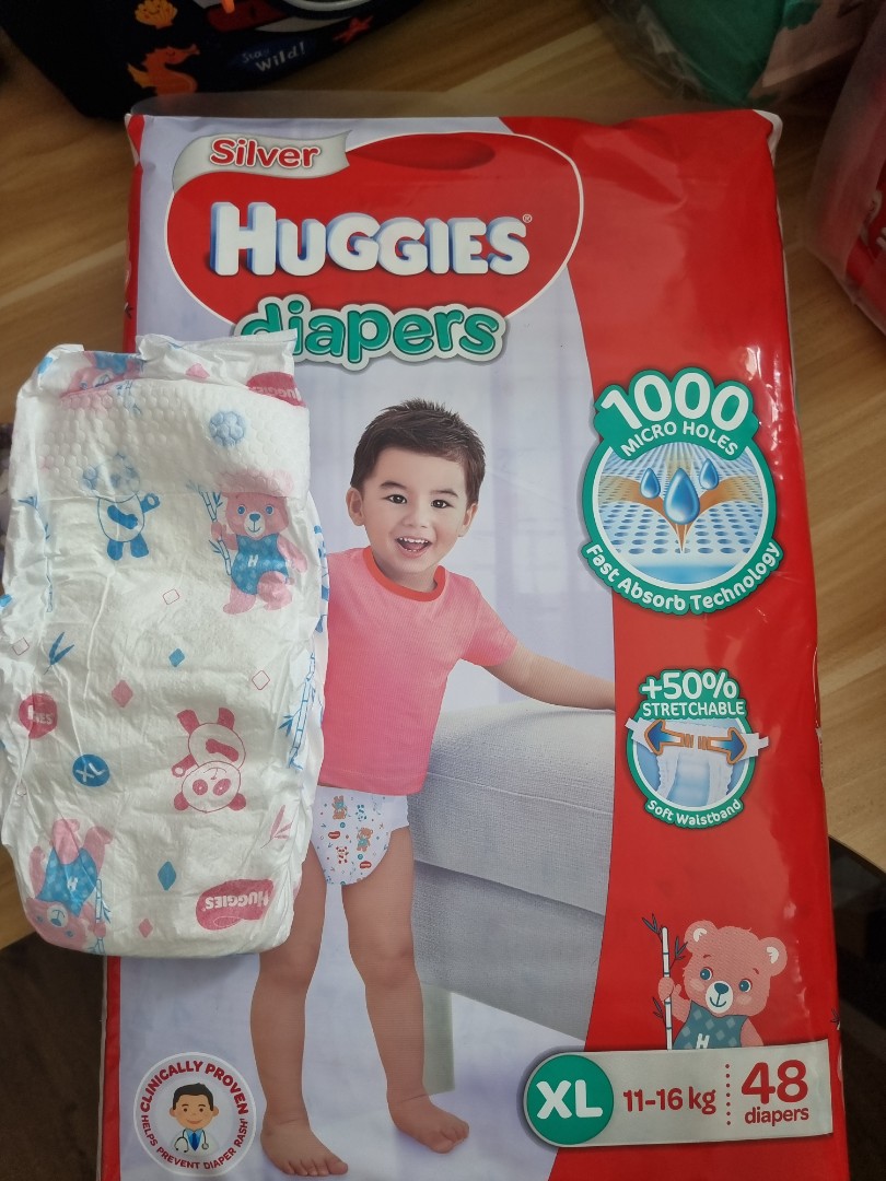 Huggies tape diaper silver, Babies & Kids, Bathing & Changing, Diapers ...