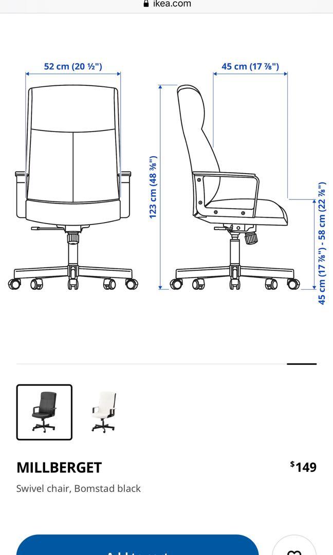 IKEA Office Chair MILLBERGET, Furniture & Home Living, Furniture ...