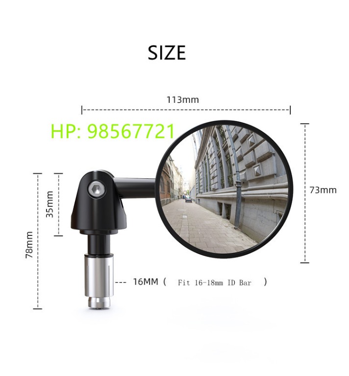 Universal Bar End Side Mirror / Hand Bar Side Mirror (Bicycle / PMD ...