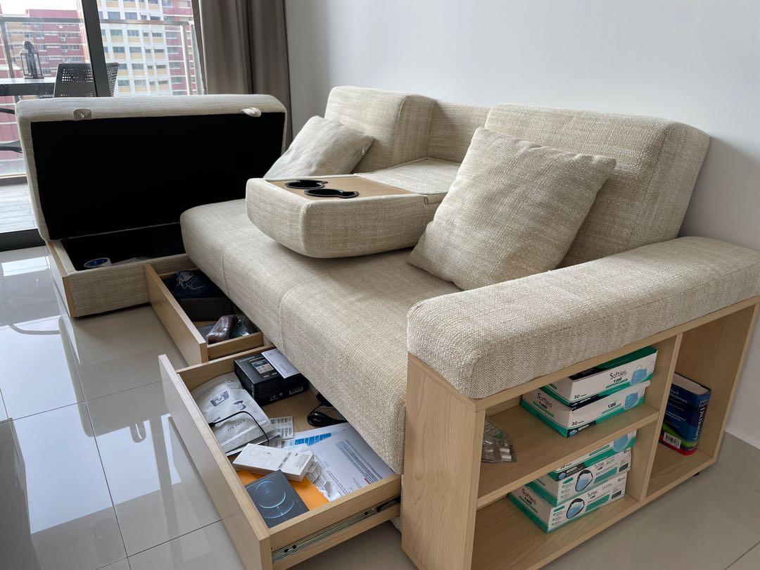 Massimo Multifunction Sofa Bed with Storage 1 Month, Furniture & Home ...