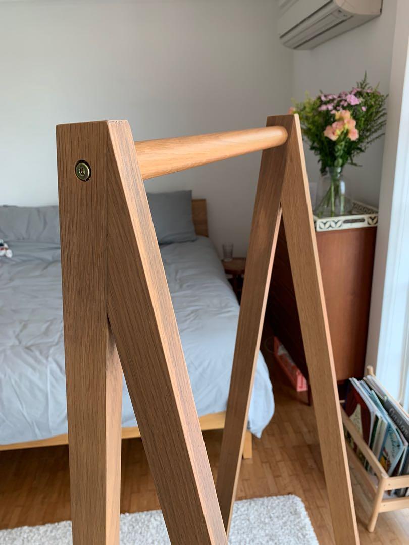 MUJI oak clothes / coat rack, Furniture & Home Living, Furniture ...