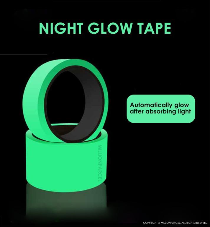 Night Glow Tape 3 size | Safety Adhesive Opp Tape | Glow in The Dark ...