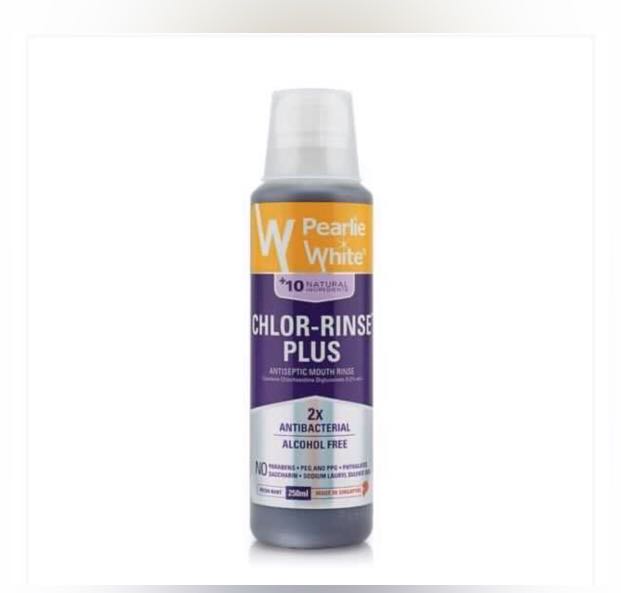 Pearlie white Chlor-Rinse Plus Antiseptic Mouth Rinse 250ml, Health ...
