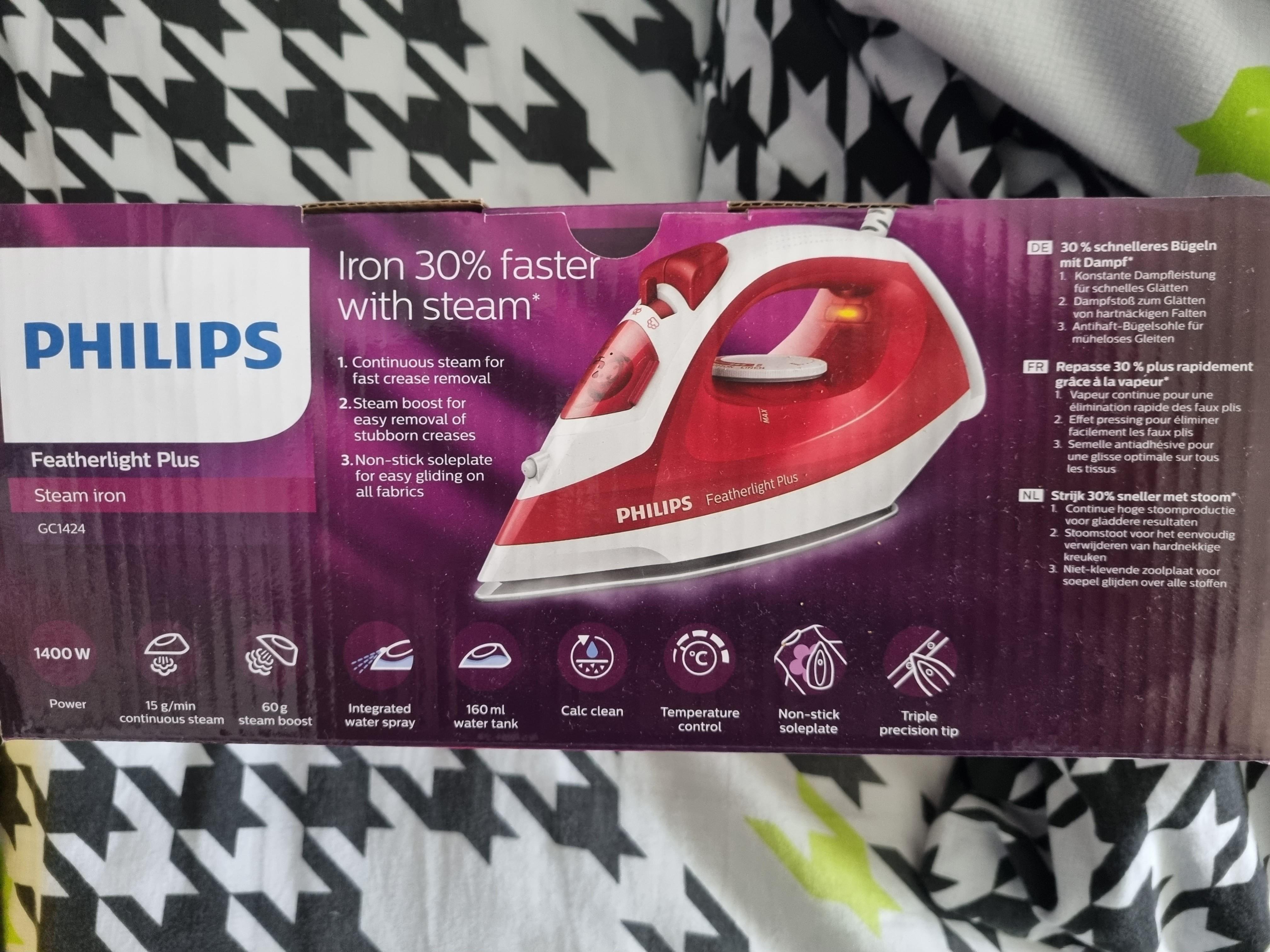 Philips ultralight iron with steam GC1424, TV & Home Appliances, Irons ...