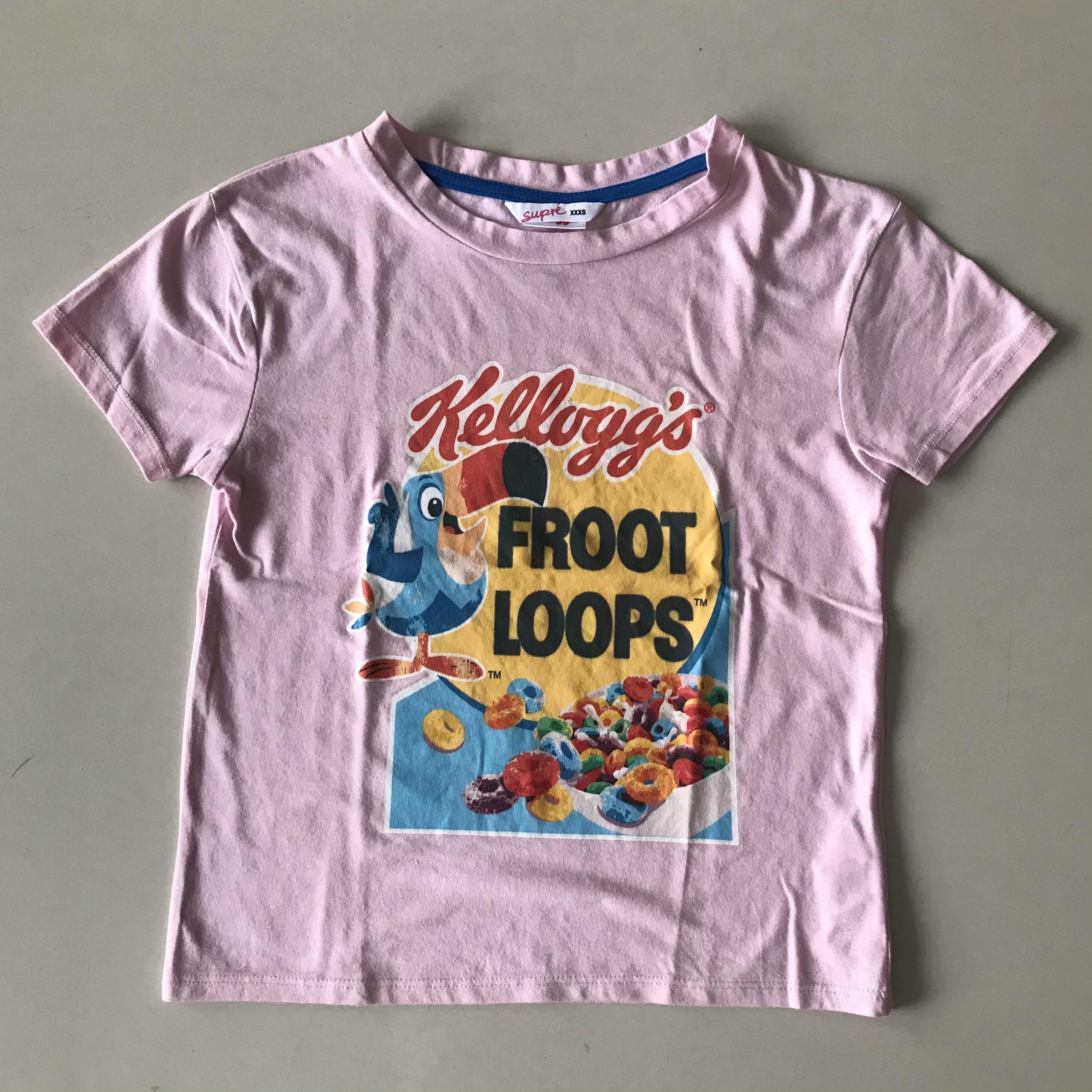 Pink Kellogg’s Froot Loops T-Shirt, Fesyen Wanita, Pakaian Wanita ...