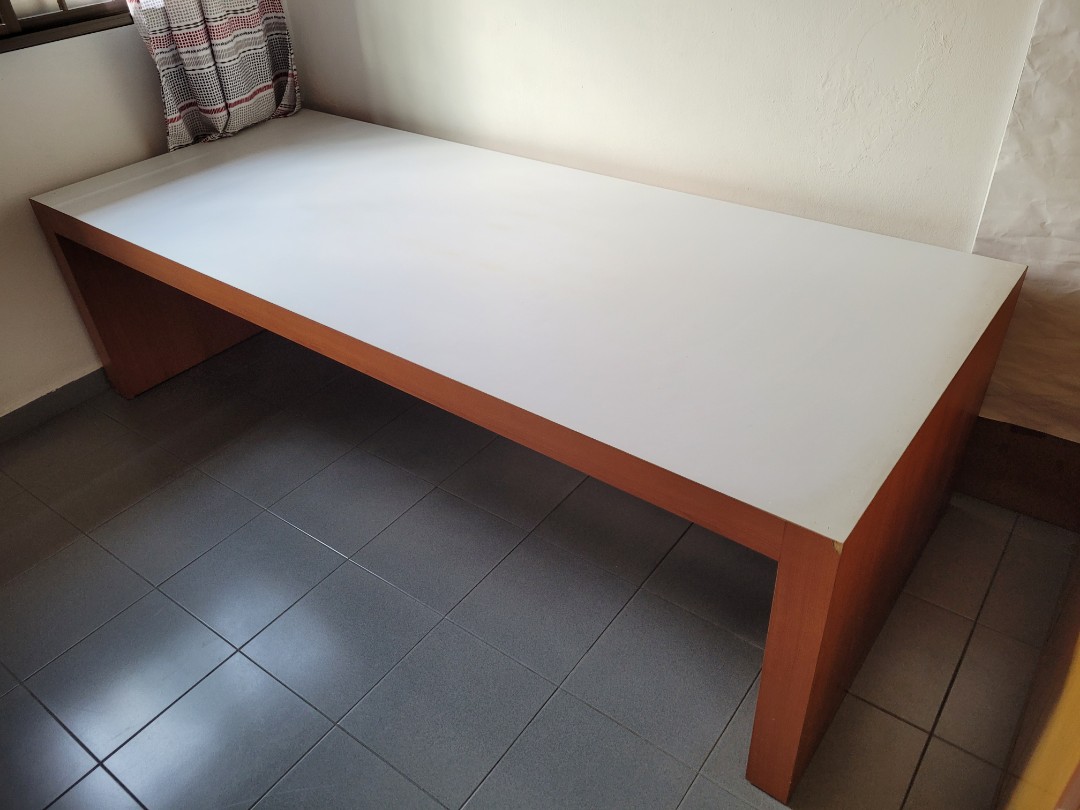 Raised Single Wooden Bed Frame, Furniture & Home Living, Furniture, Bed ...