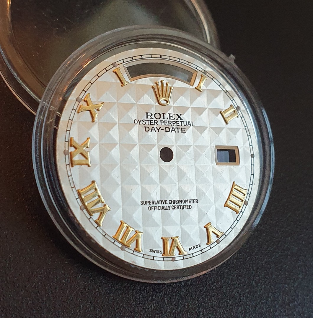 RARE Rolex Day Date President Silver / White Pyramid watch Dial, Luxury ...