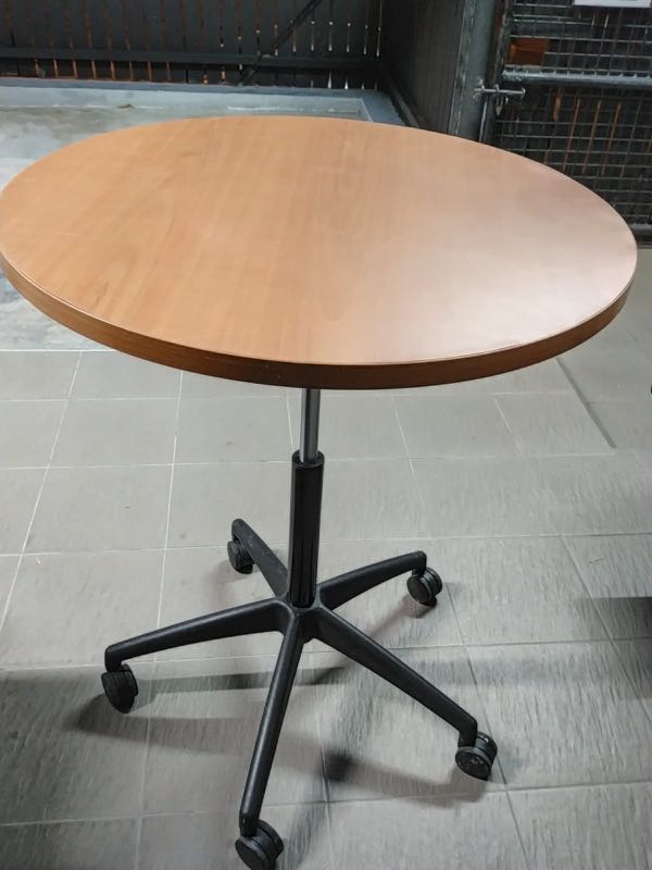 Round Table with rollers, Furniture & Home Living, Furniture, Tables ...