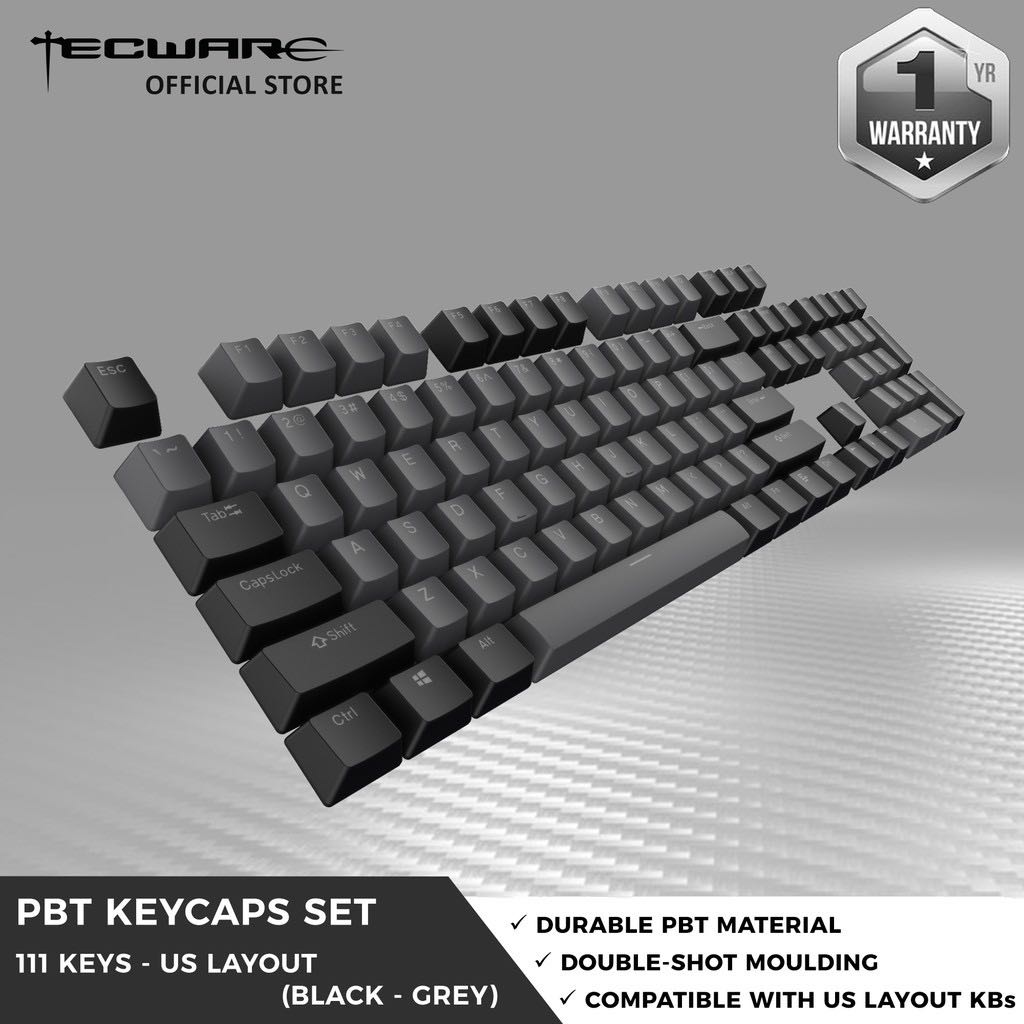 Tecware PBT Keycap Set Backlit Shine 111 keys, Computers & Tech, Parts ...