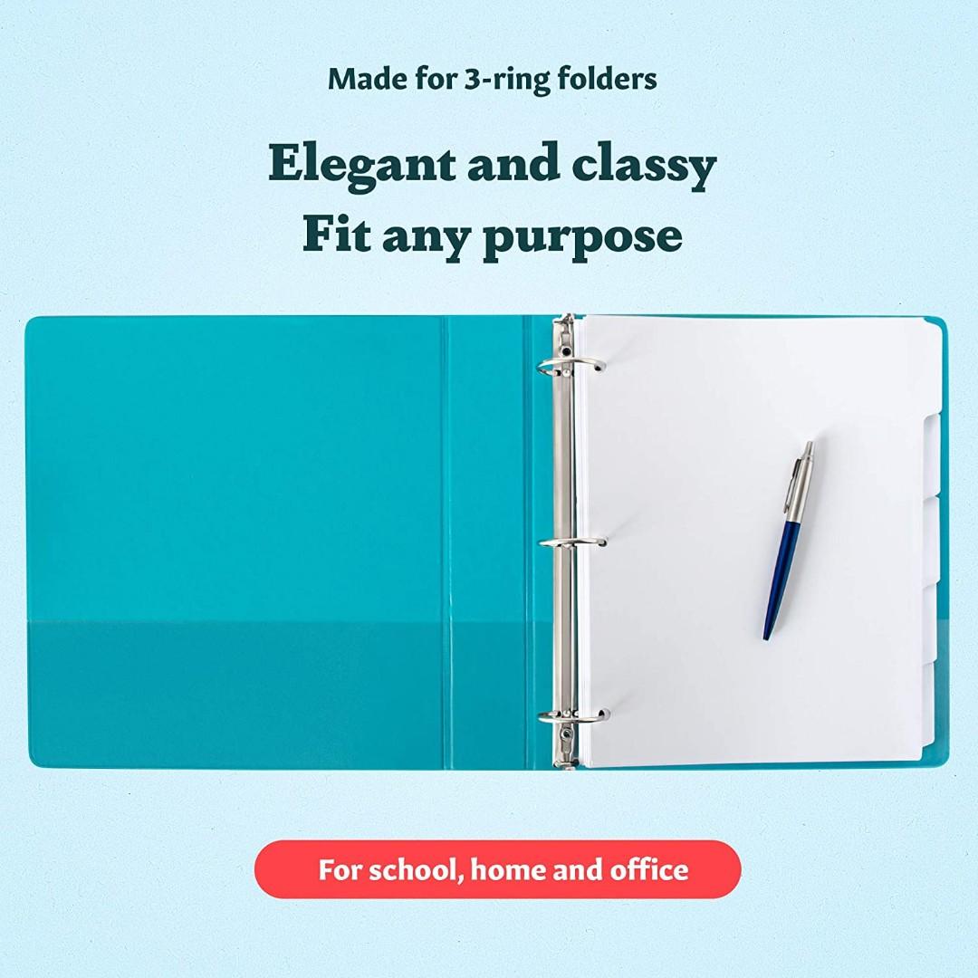 3 Ring Binder Dividers Bulk | Dividers with Tabs | Binder Separators ...