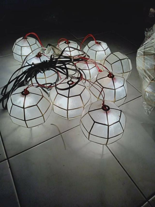 8Inch Capiz Balls Lantern with Freebies, Furniture & Home Living ...