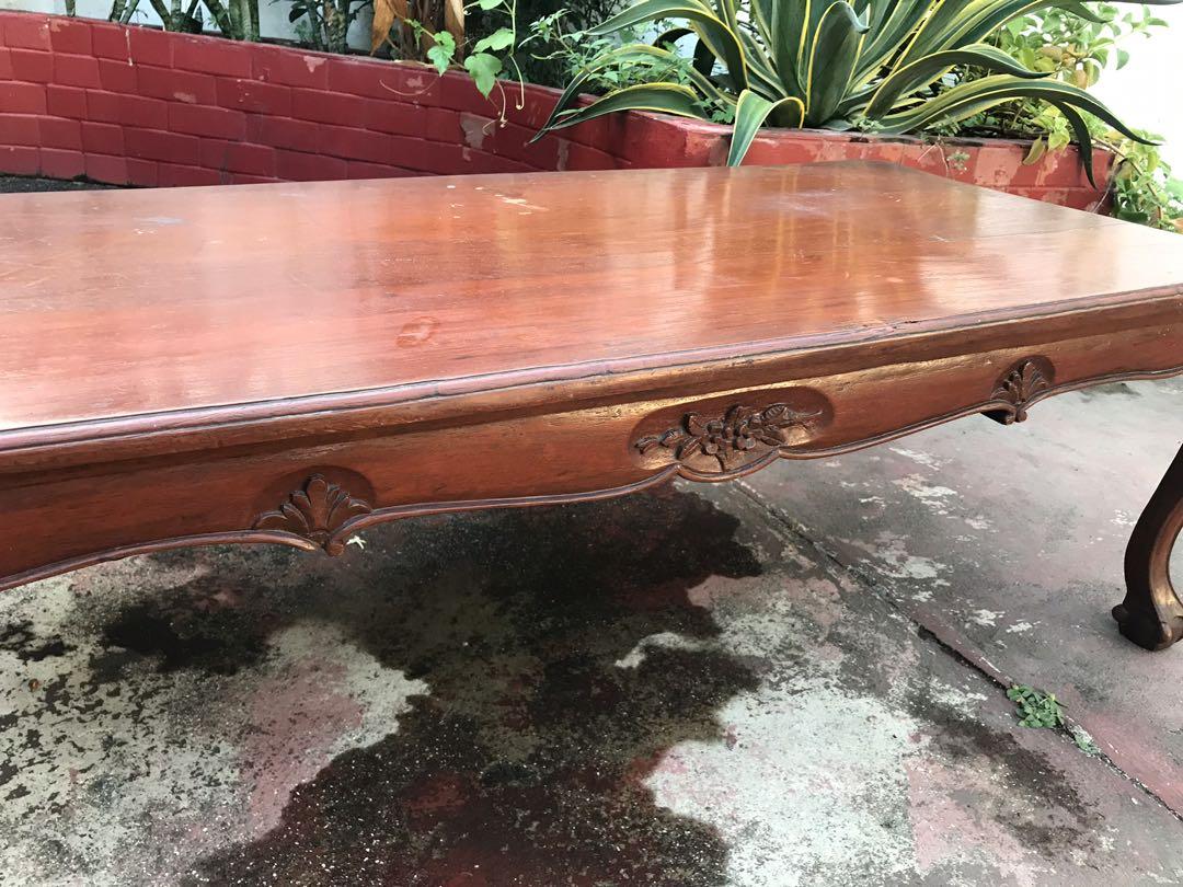 Antique 4ft Solid Narra Center Table with sculpt, Furniture & Home ...