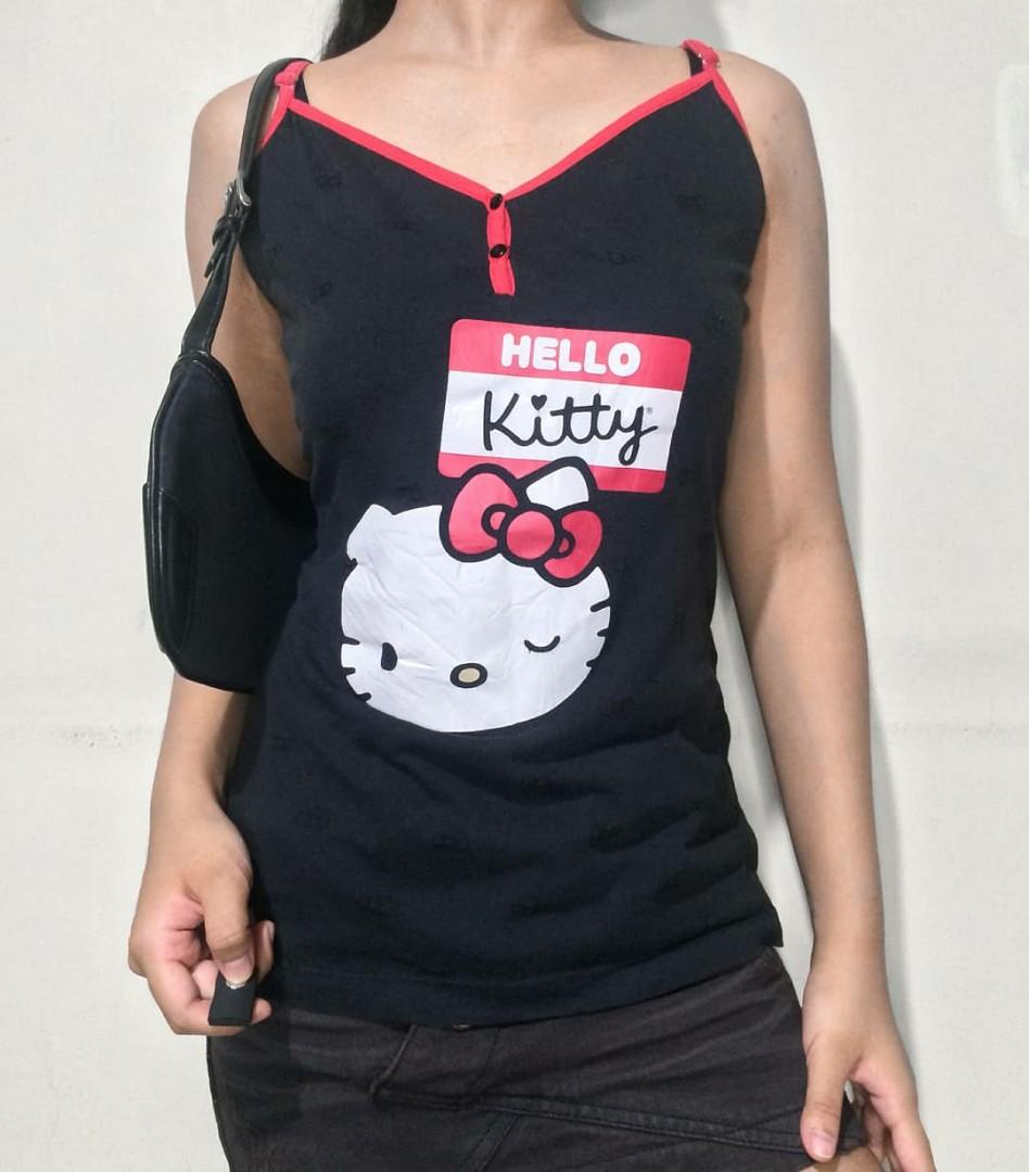 Authentic Y2K Sanrio Hello Kitty colorblock tank cami top with button ...