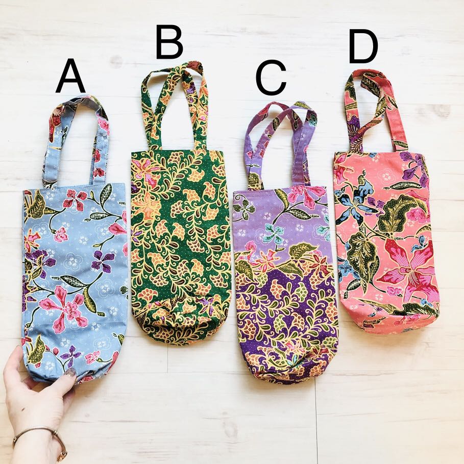 Batik Water Bottle Holder Handmade in Singapore, Women's Fashion ...