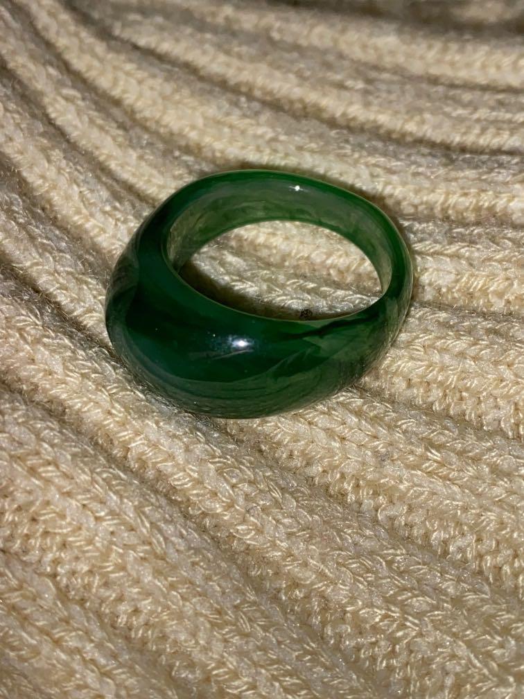 Green Resin ring, Women's Fashion, Jewelry & Organisers, Precious ...