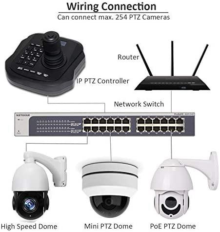 LEFTEK Onvif 4D Joystick IP PTZ Controller Network Keyboard with LCD Display for High Speed PTZ ...