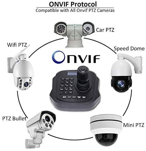 LEFTEK Onvif 4D Joystick IP PTZ Controller Network Keyboard with LCD Display for High Speed PTZ ...