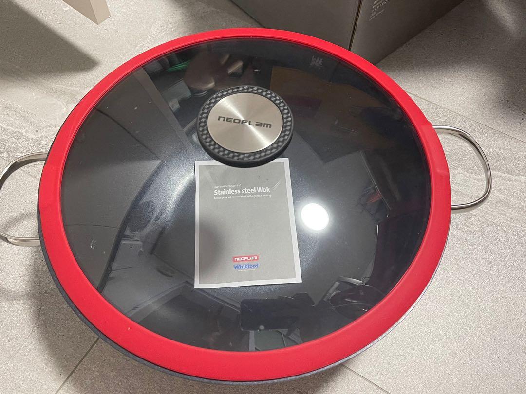 Neoflam Stainless Steel Wok, Furniture & Home Living, Kitchenware ...