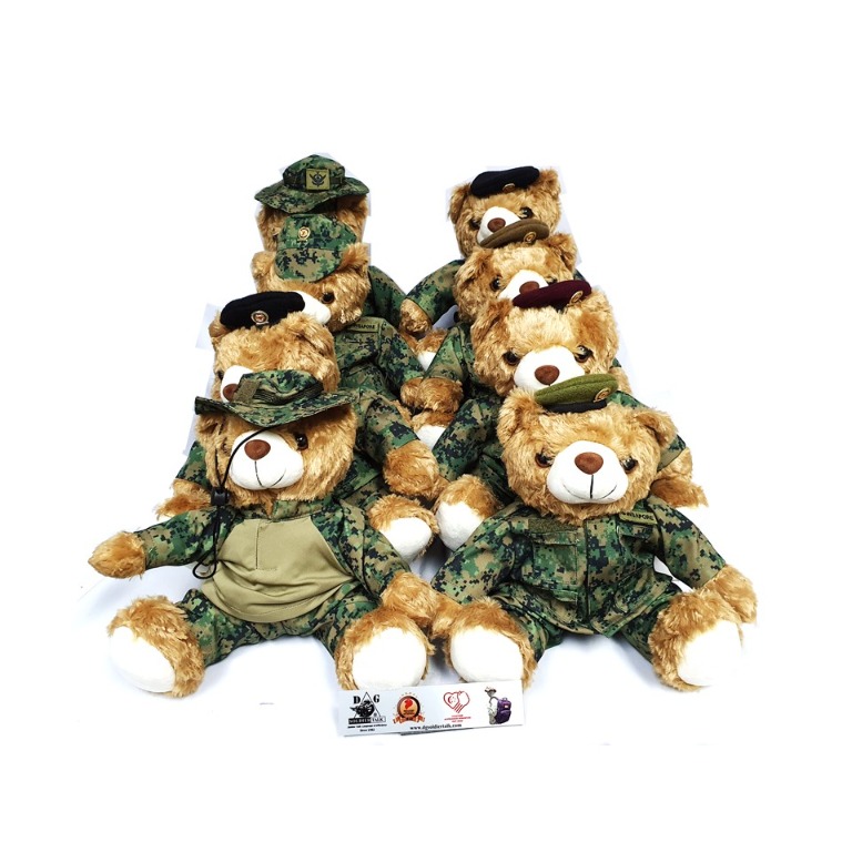 No.4 SAF Uniform Army Bear in Berets, Jockey Cap, Jungle Hat, Hobbies ...
