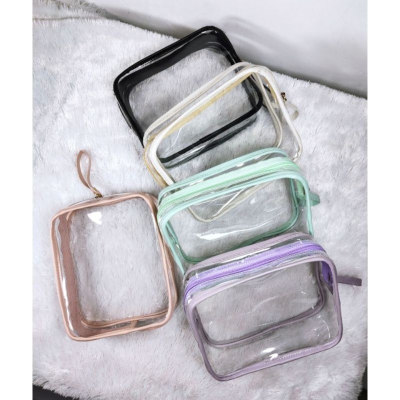 Pouch Mika Transparan, Fesyen Wanita, Tas & Dompet di Carousell