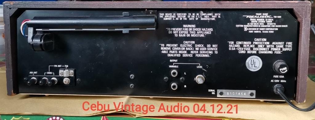 REALISTIC AM/FM ANALOG TUNER TM-1001 ( 1978-1979), Audio, Other Audio ...