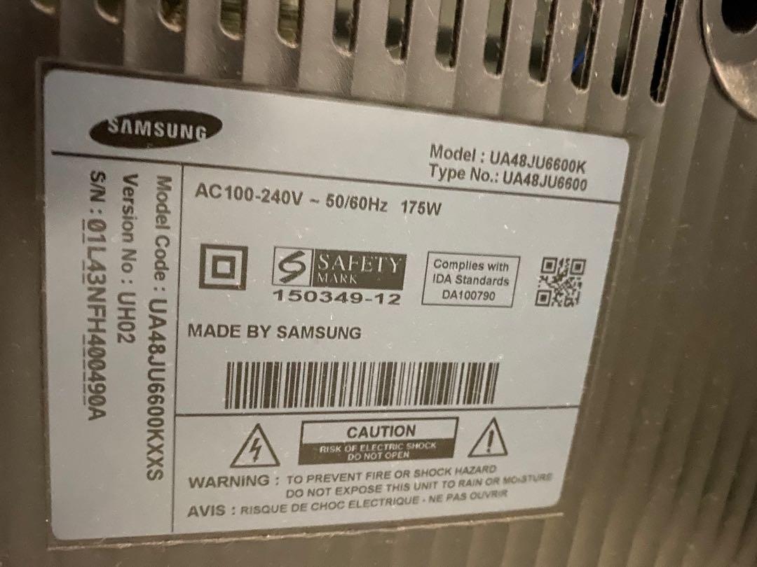 Samsung UHD 4K Curved Smart TV JU6600 48inch, TV & Home Appliances, TV ...